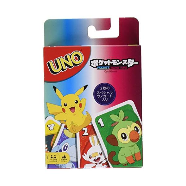 ・ピカチュウたちと一緒にポケモンUNOを遊ぼう。「カビゴン」や「ゲッコウガ」のスペシャルウノカードでさらに楽しく！　最後の一枚になったら「ピカピカ」と言わずに、「ウノ！」と叫ぼう！・原産国:中国・対象年齢:7才以上　プレイ人数:2-10人用...