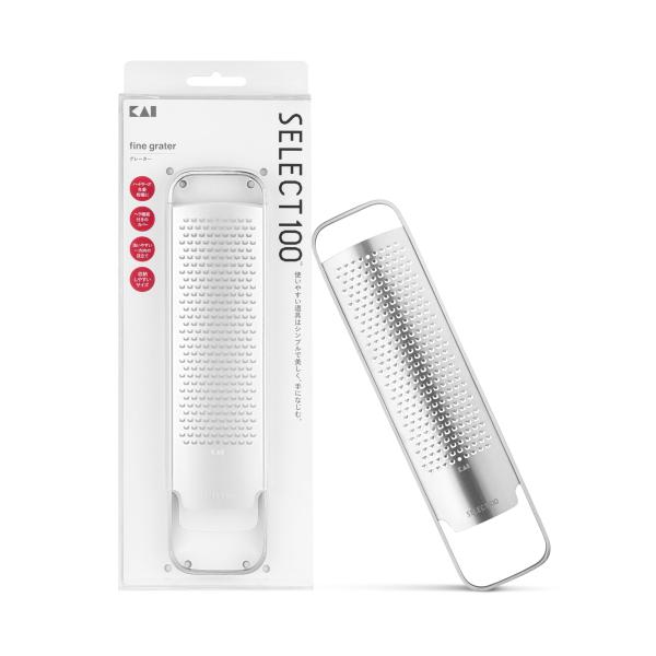 ・ハードチーズや柑橘のほか、生姜、にんにくなど日常的に使う食材もおろせるグレーター・サイズ：207×54×17mm　重量：92g・素材・材質：本体（フレーム・刃部）＝ステンレススチール、カバー＝ポリプロピレン（耐熱温度110℃）・生産国：中...