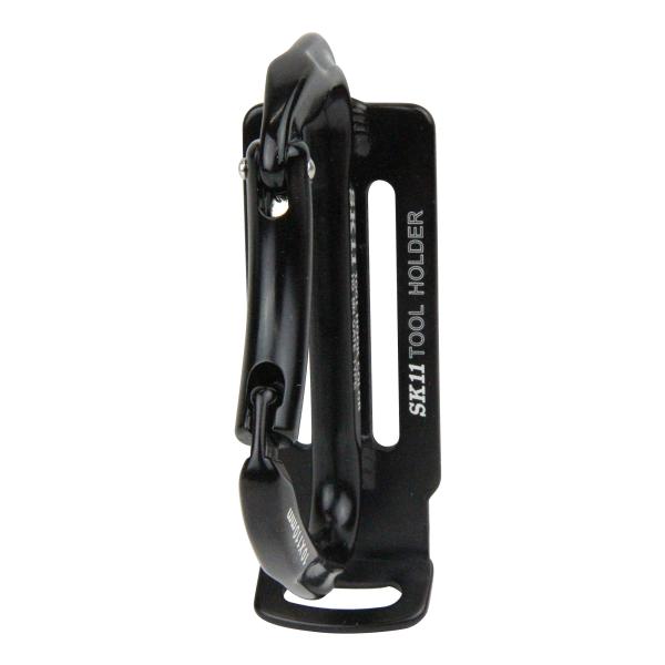 ・用途:ベルトに通して工具類の吊り下げ・仕様1:高強度、アルミ鋳造カラビナ・仕様2:湾曲ゲートで工具をカツンと吊り下げ可能・仕様3:落下防止コード取り付け可能・仕様4:50mm幅ベルト用