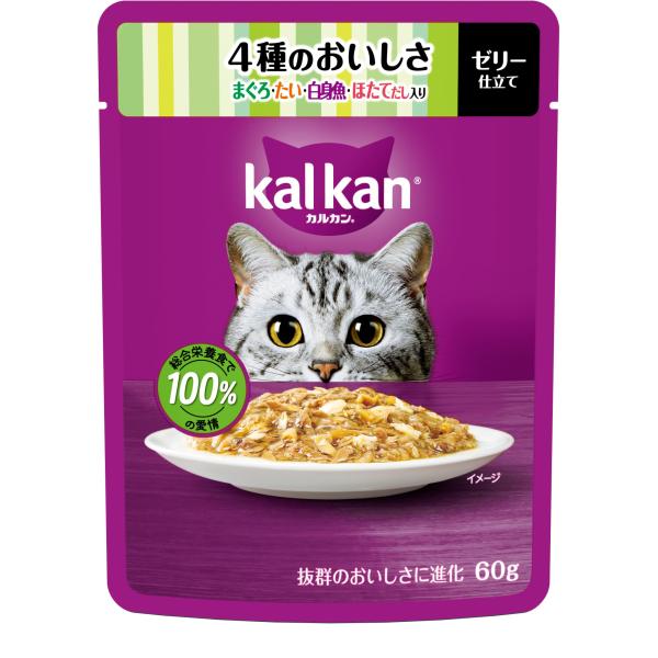 ・カルカンパウチは愛猫が毎日食べることを考えたウェットフードです。・栄養バランスご飯の総合栄養食(※)で、おいしさと栄養の厳しいテストに合格しています。・20年ぶりの大リニューアルで、抜群の美味しさに進化しました！・日本の猫の好みを研究し、...