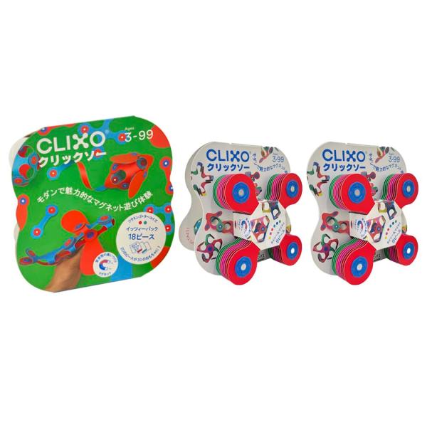 ・6種類18ピースのクリックソーに9ピースのパックが2個付いたセット・2Dのピースが3Dのおもちゃに・ひねる、ひっくり返す、くっつける、作る楽しみいっぱい・安全性の高い埋め込み式マグネット・対象年齢：3歳以上・警告: この商品には小さな磁石...