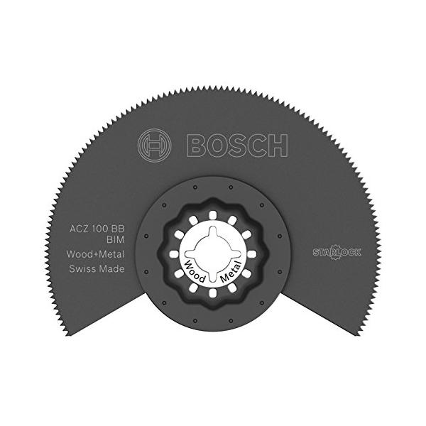 ・ボッシュ・マキタ・日立 OISマルチツール、ボッシュ スターロックシステム全機種で使用可能・刃幅:100mm・山数:15mm・木材:25mm・樹脂:25mm・軟鋼・非金属:1mm・材質:バイメタル・木材きわ切り、深切り、釘、銅管切断・入数...