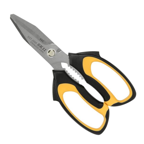 ・全長:約200mm、刃部硬度:HRC52〜54・厚み3mm・切断目安(ギザ刃):アルミ板 0.8mmまで/銅板 0.5mmまで/トタン板・ブリキ板 0.4mmまで/プラ板 1.2mmまで/皮革・ゴム板 5.0mmまで・切断目安(のこ刃):...