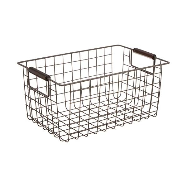 ・製品サイズ(約)：幅320×奥行205×高さ145mm・材質:本体/スチール（サンド粉体塗装）、取っ手/天然木（ビーチ材）・原産国：中国