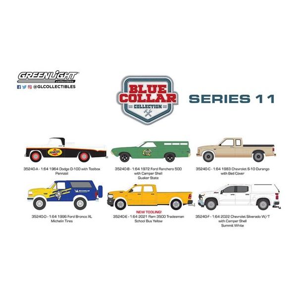 ●1964 ダッジ D-100 Pennzoil ツールボックス付　●1972 フォード ランチェロ 500 Quaker State キャンピングカーシェル付　●1983 シボレー S-10 デュランゴ ベッドカバー付　●1996 フォー...