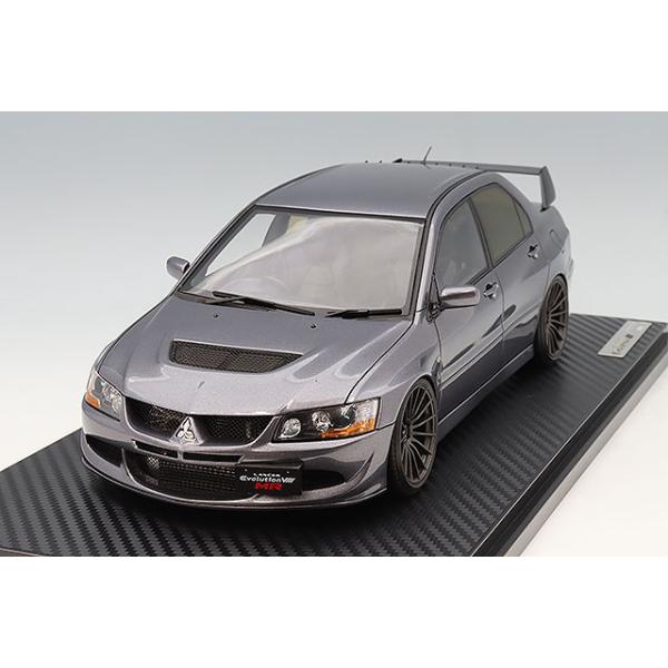 「LANCER EVOLUTION VIII MR (CT9A)」を1/18スケールレジンモデルで再現。ボディカラー：ガンメタリック。ENKEI　RS-05RRタイプ18インチホイール(ガンメタリック）にローダウン仕様。純正エアロパーツ（フ...