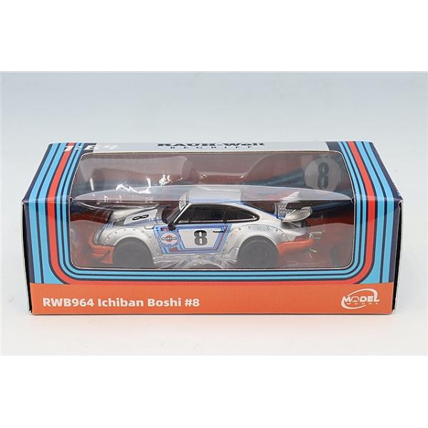 新ブランド "MODEL MODEL"から "RWB 964 Ichiban Boshi #8のご案内です。世界的に有名なRWBを再現したデモカーです。18インチのマイスターS1タイプホイールを装着。大型リアウイング、ワイドフェンダー、リア...