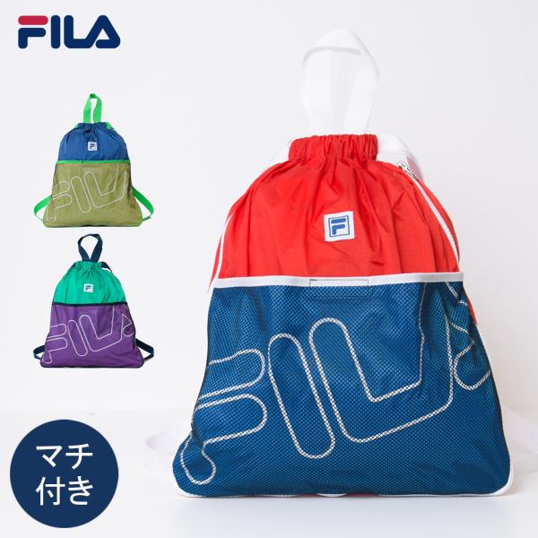 【item info】FILA マチ付きプールバッグ。サイドファスナーを開けるだけで簡単に容量UPできるのでプールバッグ以外に、通学や林間学習のサブバッグなど幅広く使えて便利なアイテムです。外側にメッシュポケットがあり小物などを収納できます。
