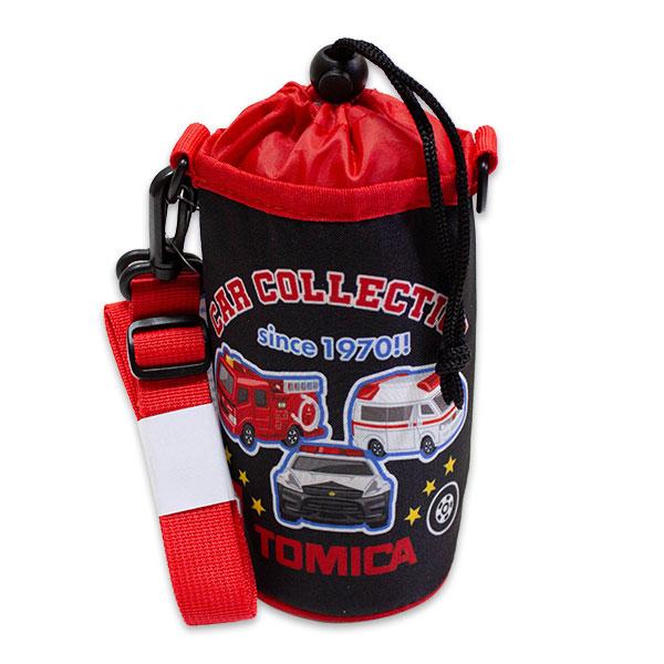 ペットボトルケース ペットボトルカバー ケース カバー ペットボトルホルダー 水筒カバー 保冷 保温 TOMICA 車 トミカペットボトルケースになります。600mlのペットボトルまで対応していて肩掛けショルダー紐はお子様の成長に合わせて調...
