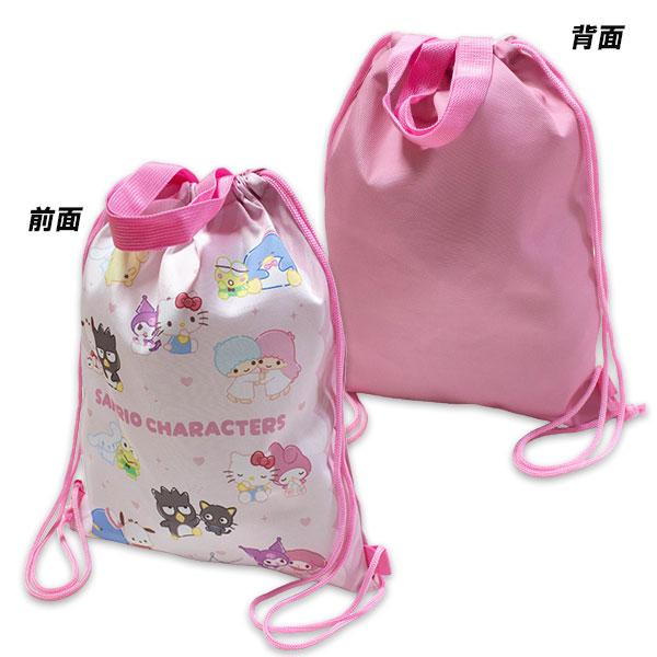 リュック ナップサック 手提げバッグ かばん 体操服袋 給食エプロン袋 巾着 ナップ サンリオキャラクターズ Sanrio charactersナップサックになります。ポリエステル素材なので軽くて丈夫でシワが寄りにくく速乾性が高いところが特...