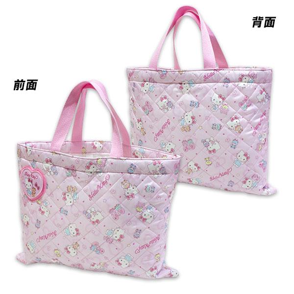 レッスンバッグ キルトバッグ キルトレッスンバッグ 手提げバッグ 上靴 体操服 お稽古バッグ ハローキティ HELLO KITTY サンリオ Sanrio最新柄のキルトレッスンバッグになります。外側には、めくれるお名前ワッペンもついてますよ...