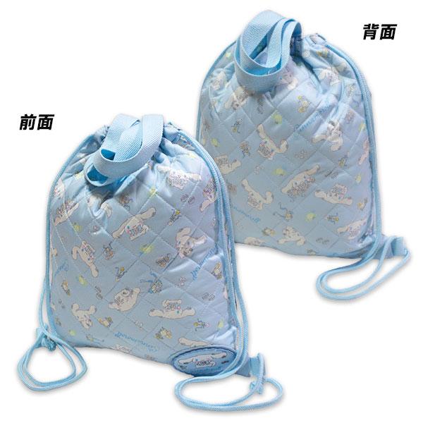 キルトナップ キルトバッグ ナップサック 手提げバッグ リュック かばん 体操服 お稽古バッグ シナモ cinnamoroll サンリオ Sanrio最新柄のキルトナップサックになります。リュックサックのように背負ったり肩掛けショルダーのよ...