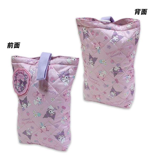 シューズケース シューズバッグ シューズ入れ 上靴入れ 上履き入れ キルト マイメロ クロミ MY MELODY kuromi sanrio サンリオ最新柄のシューズケースになります。マチもあり持ち手部分をパーツに通すだけの簡単開閉タイプで...