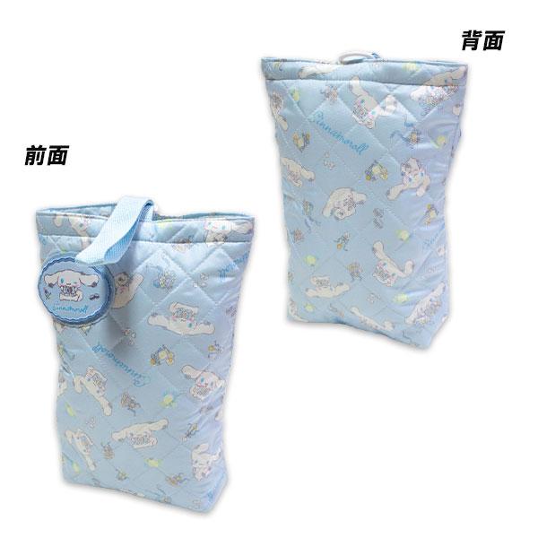 シューズケース シューズバッグ シューズ入れ 上靴入れ 上履き入れ キルト シナモ cinnamoroll sanrio サンリオ最新柄のシューズケースになります。マチもあり持ち手部分をパーツに通すだけの簡単開閉タイプです。外側には、めくれ...