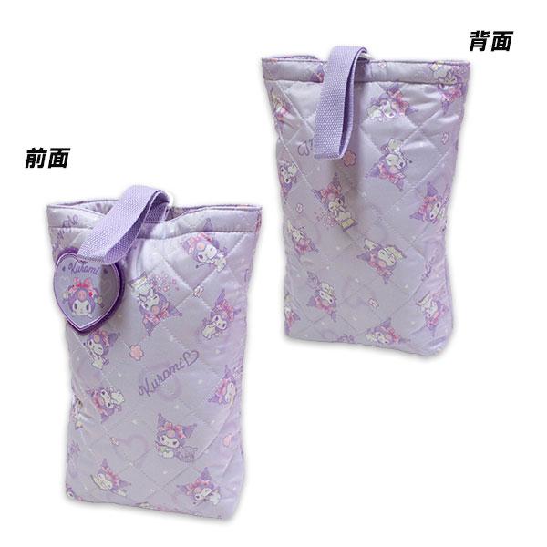 シューズケース シューズバッグ シューズ入れ 上靴入れ 上履き入れ キルト クロミ kuromi sanrio サンリオ最新柄のシューズケースになります。マチもあり持ち手部分をパーツに通すだけの簡単開閉タイプです。外側には、めくれるお名前ワ...