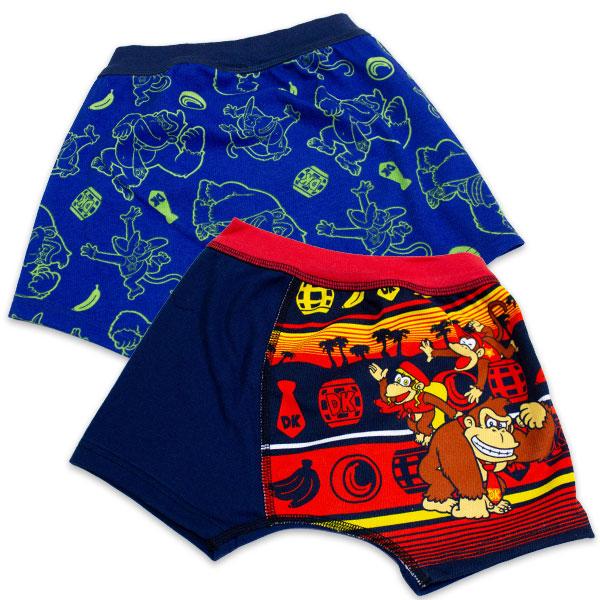 ボクサーブリーフ ブリーフ ボクサーパンツ 子供服パンツ 男の子 キッズインナー 子供肌着 子供パンツ キッズパンツ ドンキーコング DONKEY KONG最新柄のボクサーブリーフになります。内ももにフィットして動きやすく名前が書けるタグ付...