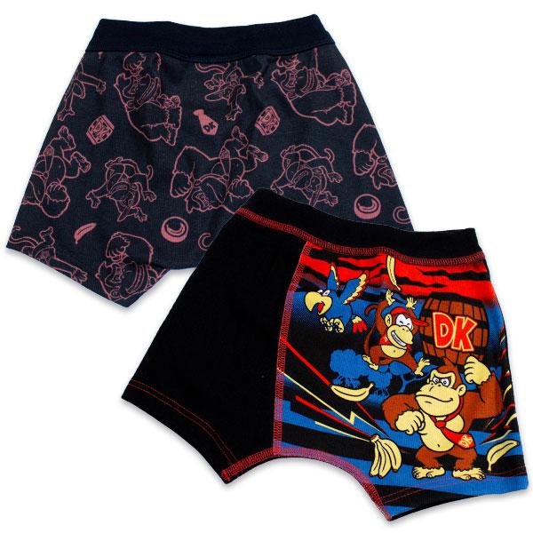 ボクサーブリーフ ブリーフ ボクサーパンツ 子供服パンツ 男の子 キッズインナー 子供肌着 子供パンツ キッズパンツ ドンキーコング DONKEY KONG最新柄のボクサーブリーフになります。内ももにフィットして動きやすく名前が書けるタグ付...