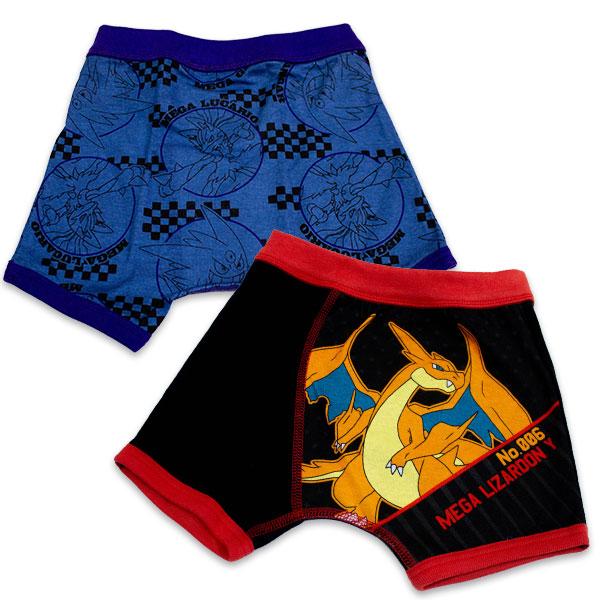 ブリーフ ボクサーパンツ 子供服パンツ 男の子 キッズインナー 子供肌着 子供パンツ キッズパンツ ピカチュウ メガ リザードンY ポケモン Pocket Monsters最新柄のボクサーブリーフ2枚組になります。内ももにフィットして動きや...