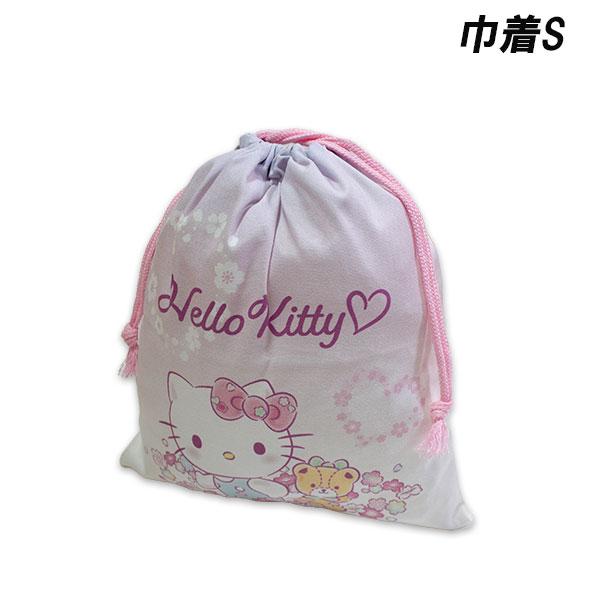 巾着 きんちゃく 袋 コップ袋 小物入れ かばん ナフキン袋 ランチクロス袋 ハローキティ HELLO KITTY サンリオ Sanrio 日本製最新柄の巾着Sになります。従来より高さが1cmアップしてるので今までギリギリ入らなかった物が入...