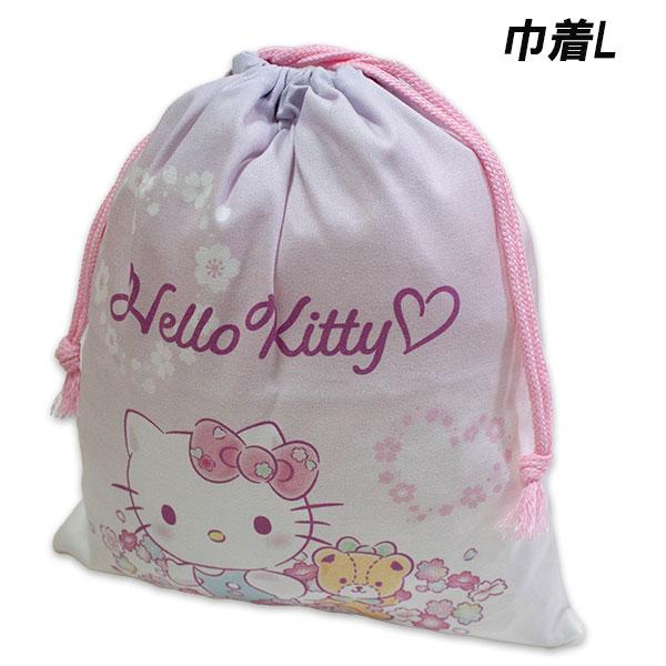 巾着 きんちゃく 袋 小物入れ かばん 体操服袋 上靴袋 給食エプロン袋 ハローキティ HELLO KITTY サンリオ Sanrio 日本製最新柄の巾着Lになります。体操服・給食エプロン・上履き等入ります。【サイズ】約31cm×35cm【...