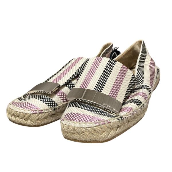 【商品名】sergio rossi セルジオロッシ sr1 ストライプ キャンバス スリッポン エスパドリーユ サイズ35 約22cm マルチカラー【ブランド】Sergio Rossi セルジオロッシ【対象】レディース【ランク】A ※使用感...