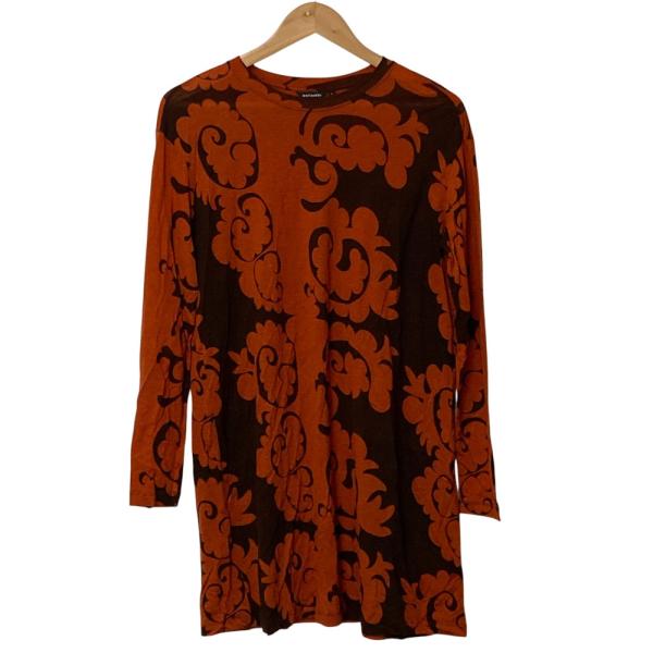 【商品名】Marimekko マリメッコ MINISAMOVAARI LIBBY DRESS ワンピース サイズS オレンジ×ブラウン【ブランド】marimekko マリメッコ【対象】レディース【ランク】SA ※若干の使用感はあるが、全体的...
