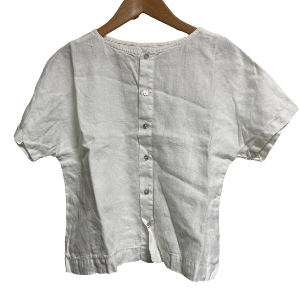 【商品名】fog linen woks フォグリネンワークス リネン半袖シャツ ブラウス ホワイト【ブランド】fog linen work フォグリネンワーク【対象】レディース【ランク】SA ※若干の使用感はあるが、全体的に状態の良い商品【...