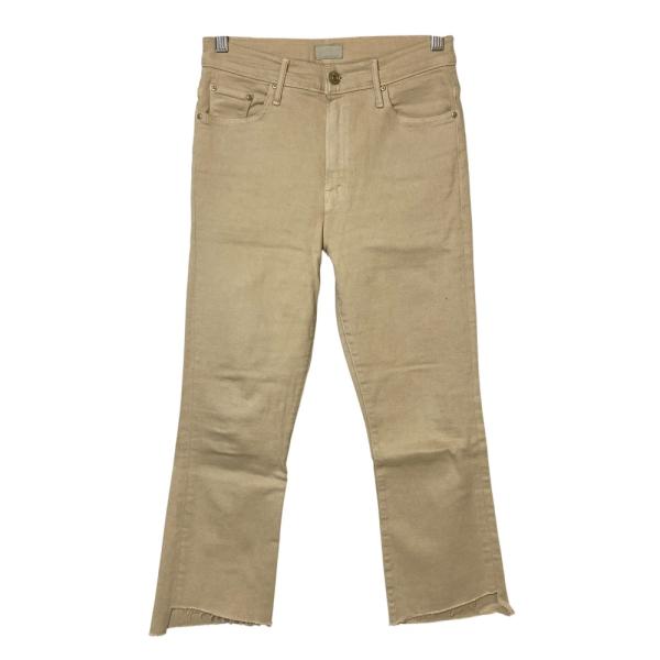 【商品名】MOTHER マザー THE INSIDER CROP STEP FRAY カットオフ デニムパンツ ジーンズ サイズ27 ベージュ カーキ【ブランド】mother マザー【対象】レディース【ランク】SA ※若干の使用感はあるが、...
