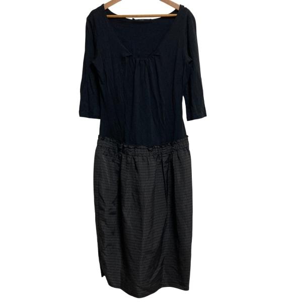 【商品名】WEEKEND Max Mara ウィークエンドマックスマーラ 七分袖 ロング ドッキングワンピース サイズM ブラック ブラウン【ブランド】MAX MARA WEEK END マックスマーラ ウィークエンド【対象】レディース【ラ...