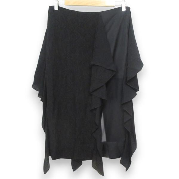 【商品名】24SS FETICO フェティコ EMI FUNAYAMA Botanical Jacquard Ruffle Skirt フリルスカート FTC242-0505 サイズ1 ブラック【ブランド】FETICO フェティコ【対象】レ...