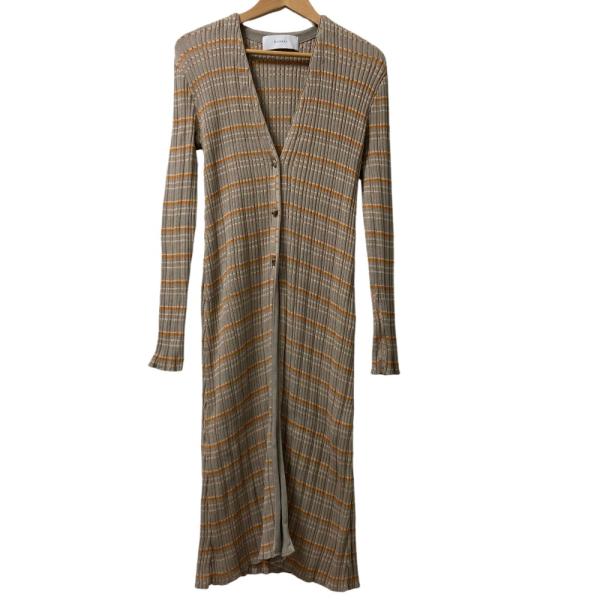 【商品名】22AW MURRAL ミューラル Monk's belt rib knit cardigan ロングカーディガン Fサイズ グレー【ブランド】MURAL ミューラル【対象】レディース【ランク】SA ※若干の使用感はあるが、全体的...