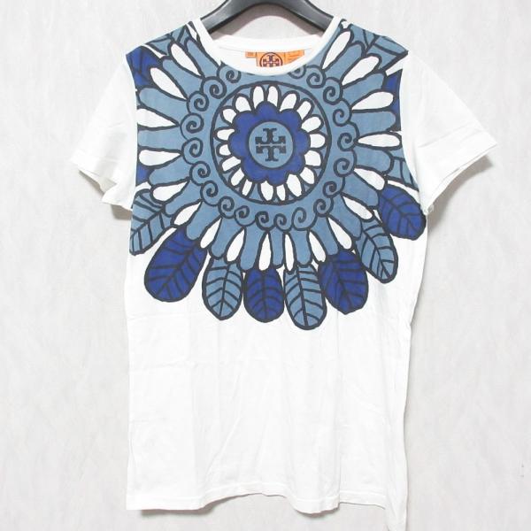 【商品名】TORY BURCH トリーバーチ ロゴプリント ショートスリーブ Tシャツ カットソー S ホワイト ブルー【ブランド】Tory Burch トリーバーチ【対象】レディース【ランク】A ※使用感はあるが、傷や汚れの少ない商品【カ...