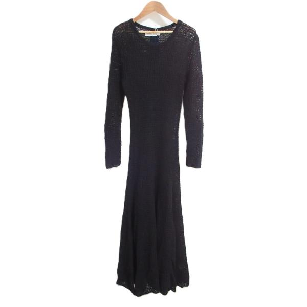 【商品名】24SS SAMSOE SAMSOE サムソエサムソエ SAYASMINE DRESS ロングスリーブ コットンニットレースロングフレアワンピース M ブラック【ブランド】SAMSOE SAMSOE サムソエ サムソエ【対象】レデ...