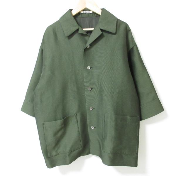 【商品名】21SS AURALEE オーラリー SILK COTTON SALT SHRUNK PIQUE BIG SHIRTS オーバーサイズ シャツ サイズ0 カーキ【ブランド】AURALEE オーラリー【対象】メンズ【ランク】A ※使...