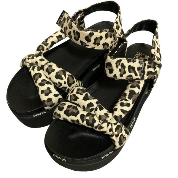 【商品名】NONAME ノーネーム POPPY SUNSET レオパード柄 厚底 プラットフォーム サンダル サイズ37 23.5cm ホワイト×ブラック【ブランド】NO NAME ノーネーム【対象】レディース【ランク】SA ※若干の使用感...