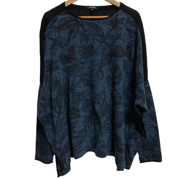 【商品名】pas de calais パドカレ リーフプリントプルオーバー ロングスリーブ ワイド カットソー 1449 サイズ36 ネイビー【ブランド】pas de calais パドカレ【対象】レディース【ランク】SA ※若干の使用感は...