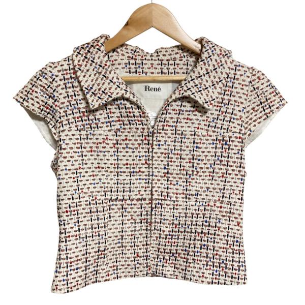 【商品名】Rene ルネ ショートスリーブ クロップド ツイードジャケット 36 ホワイト【ブランド】Rene ルネ【対象】レディース【ランク】SA ※若干の使用感はあるが、全体的に状態の良い商品【カラー】ホワイトベース×マルチカラー【表記...