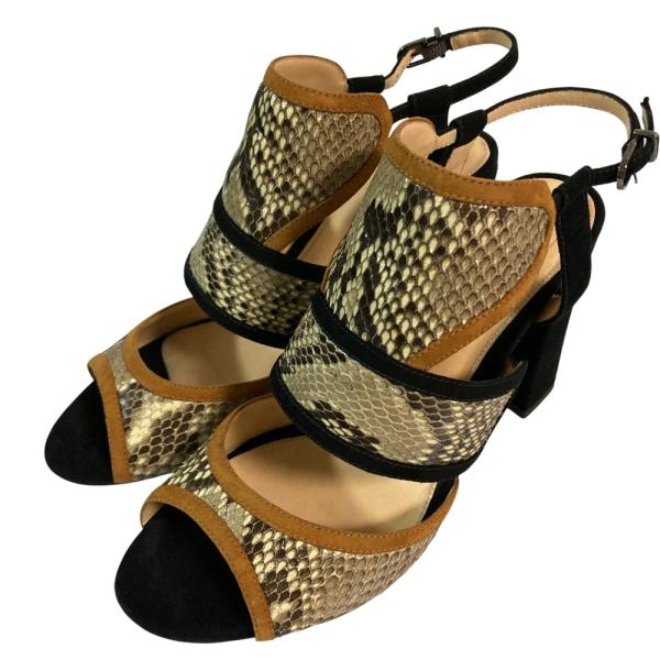 【商品名】ALEXANDRE BIRMAN アレクサンドルバーマン パイソンレザーサンダル サイズ38約24cm ブラック【ブランド】ALEXANDRE BIRMAN アレクサンドルバーマン【対象】レディース【ランク】SA ※若干の使用感は...