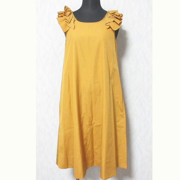 【商品名】LES COPAINS レコパン フリル ノースリーブワンピース D35535-57 サイズ38 マスタード【ブランド】Les Copains レコパン【対象】レディース【ランク】NS ※新品同様の商品・未使用品【カラー】マスター...