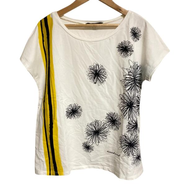 【商品名】MaxMara WEEKEND マックスマーラウィークエンド フラワーアートプリント Tシャツ ホワイト【ブランド】MAX MARA WEEK END マックスマーラ ウィークエンド【対象】レディース【ランク】A ※使用感はあるが...
