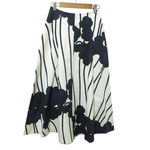 【商品名】Marimekko マリメッコ Loimu Lammet ロング フレアスカート サイズ32 オフホワイト ネイビー【ブランド】marimekko マリメッコ【対象】レディース【ランク】NS ※新品同様の商品・未使用品【カラー】オ...