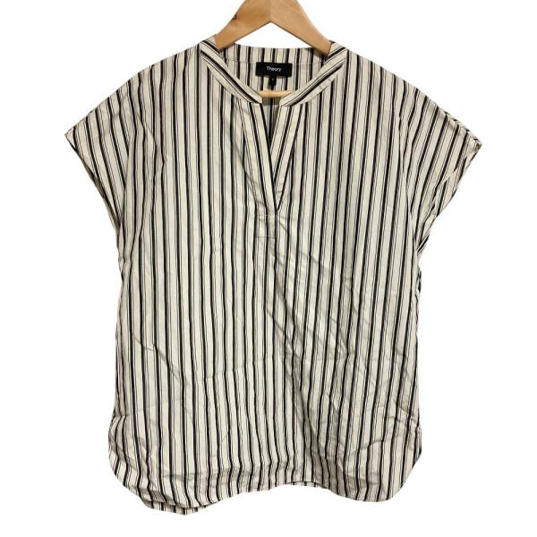 【商品名】Theory セオリー DIEGO STRIPE EASY POPOVER フレンチスリーブ ブラウス シャツ S ホワイト ブラック【ブランド】theory セオリー【対象】レディース【ランク】SA ※若干の使用感はあるが、全体...