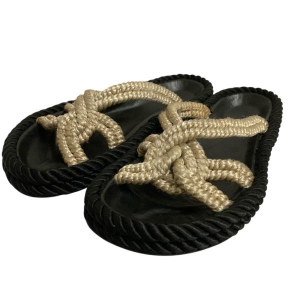 【商品名】ISABEL MARANT イザベルマラン ロープストラップ フラットサンダル サイズ36 23cm相当 ブラック【ブランド】ISABEL MARANT イザベルマラン【対象】レディース【ランク】SA ※若干の使用感はあるが、全体...
