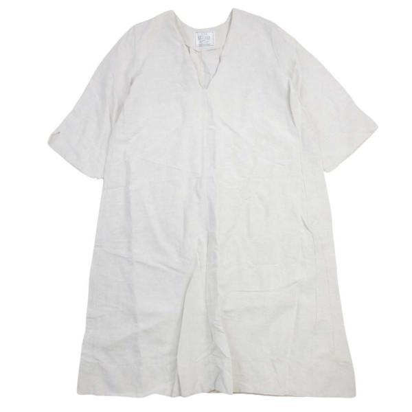 【商品名】19ss JOURNAL STANDARD LESSAGE ジャーナルスタンダード レサージュ リネン ポプリン Vネック ワンピース 七分袖 グレージュ【ブランド】JOURNAL STANDARD L'ESSAGE ジャーナル ...