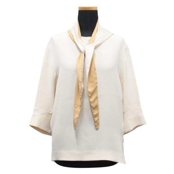 【商品名】TIME POSTMODERN タイム ポストモダン プルオーバー カットソー 七分袖 スカーフ付き サイズ82-94-160cm オフホワイト系【ブランド】TIME POSTMODERN タイム ポストモダン【対象】レディース【...