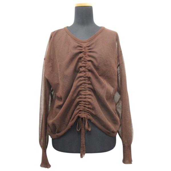 【商品名】CEBO セボ シアー シャーリング プルオーバー ニット セーター カットソー 長袖 ドローコード 薄手 CCN-1004 サイズM ブラウン【ブランド】CEBO セボ【対象】レディース【ランク】SA ※若干の使用感はあるが、全...