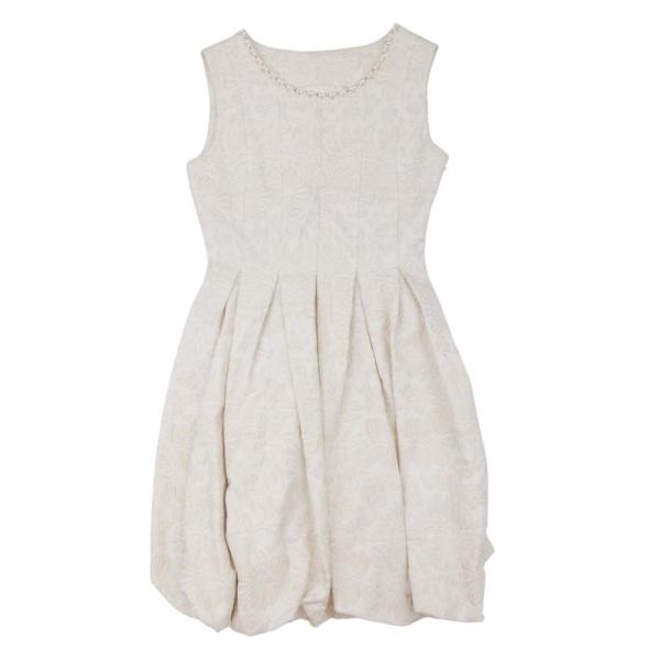 【商品名】INFINE アンフィニ ジャガード ドレス ノースリーブ ワンピース ボタニカル 花柄 フラワー ラインストーン 膝丈 9AR 白【ブランド】INFINE アンフィニ【対象】レディース【ランク】S ※ほとんど使用がなく、とても状...