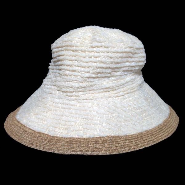 【商品名】MOTSCH HERMES モッチエルメス シルクブレンド バケットハット 帽子 56サイズ アイボリー×ベージュ【ブランド】HERMES エルメス【対象】レディース【ランク】SA ※若干の使用感はあるが、全体的に状態の良い商品【...