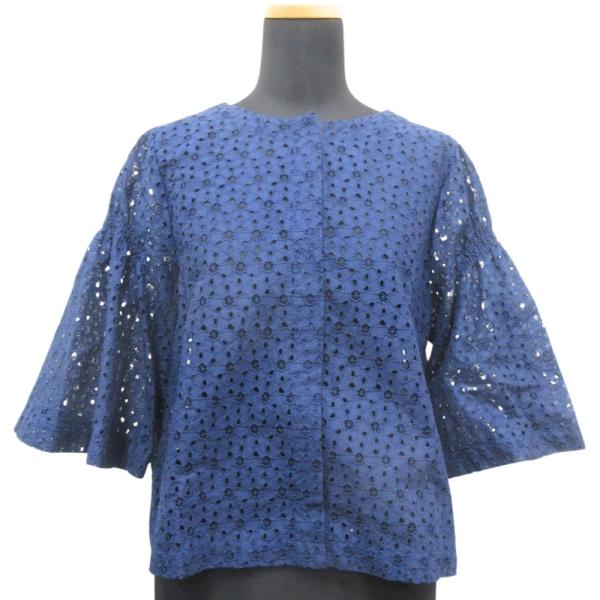 【商品名】Crespi クレスピ コットンレース ジャケット ブルゾン 五分丈 羽織り 104-9713 サイズ38 紺 ネイビー【ブランド】Crespi クレスピ【対象】レディース【ランク】S ※ほとんど使用がなく、とても状態の良い商品【...