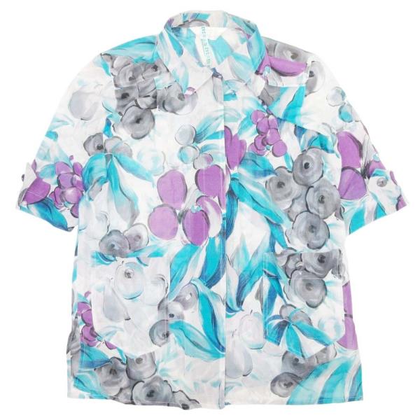 【商品名】Franca V.paloni フランカ ヴァレンティナ パオローニ 総柄 シアー ブラウス シャツ カットソー トップス 44 青 白【ブランド】Franca V.paloni フランカ ヴァレンティナ パオローニ【対象】レディ...